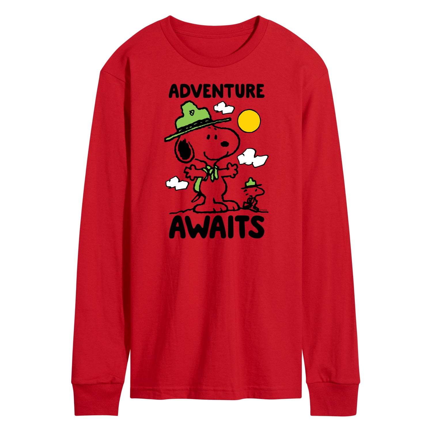 Peanuts - Adventure Awaits - Men's Long Sleeve T-Shirt - Walmart.com