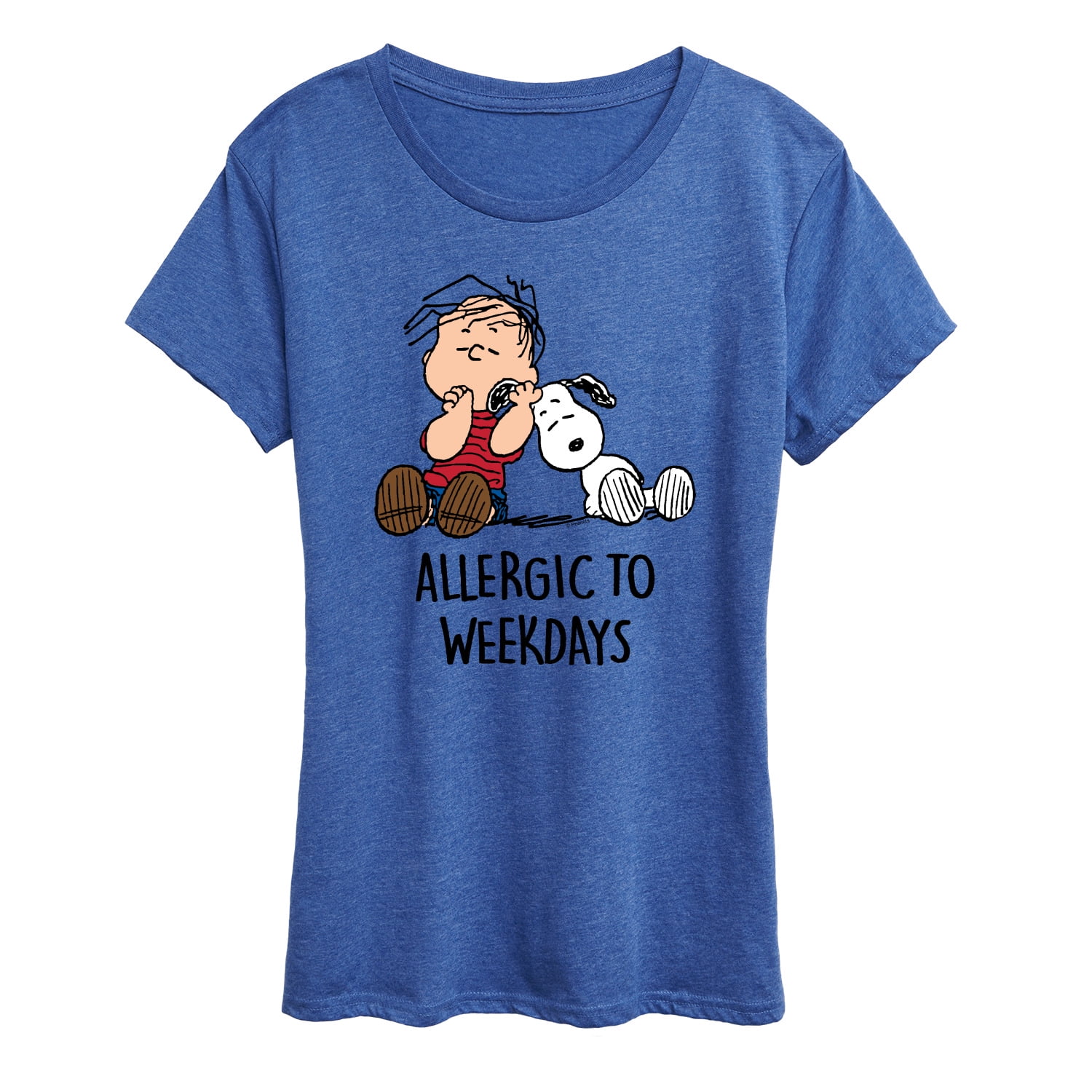 Peanuts - Allergic To Weekdays Snoopy and Linus - Women's Short Sleeve ...