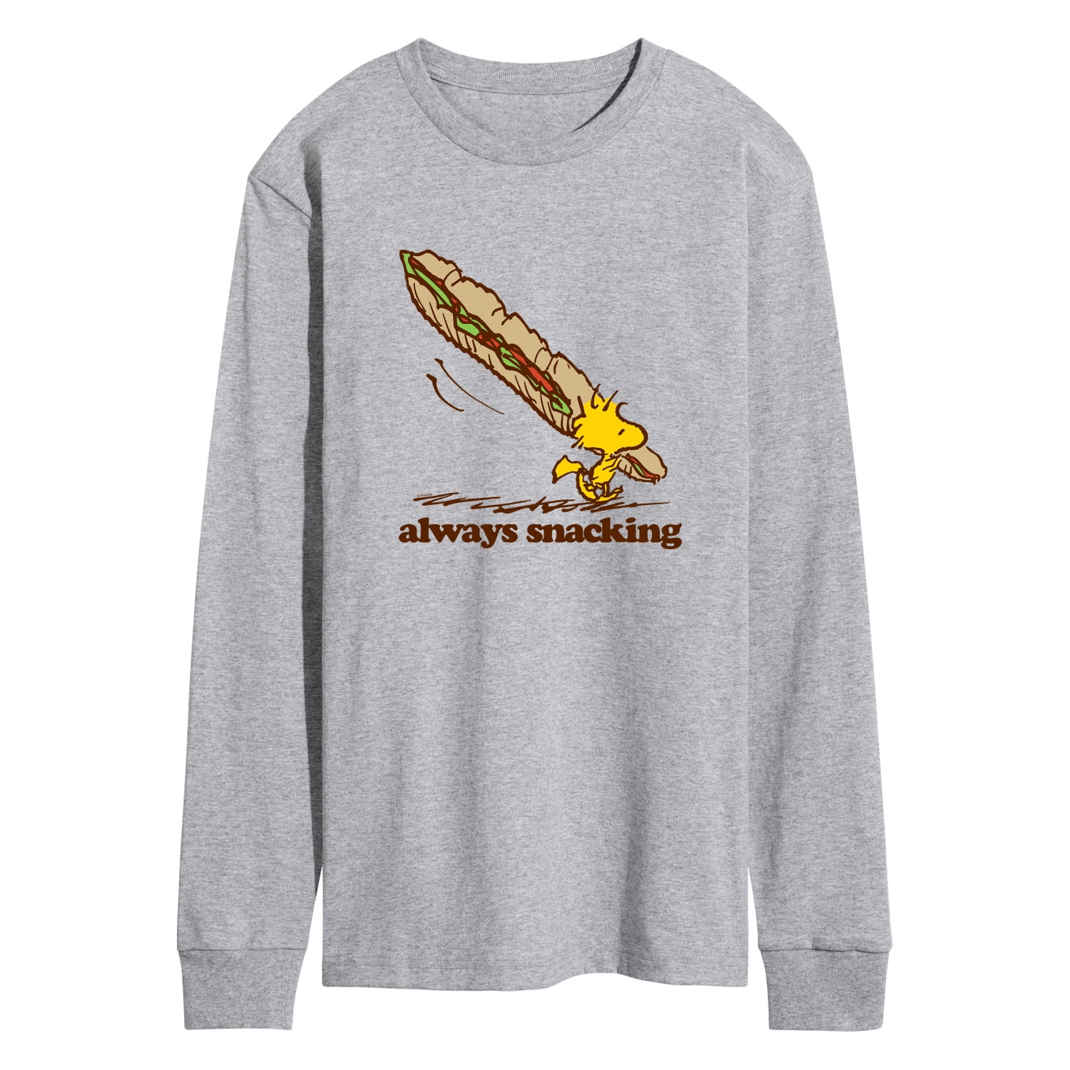 Peanuts - Always Snacking - Men's Long Sleeve T-Shirt - Walmart.com