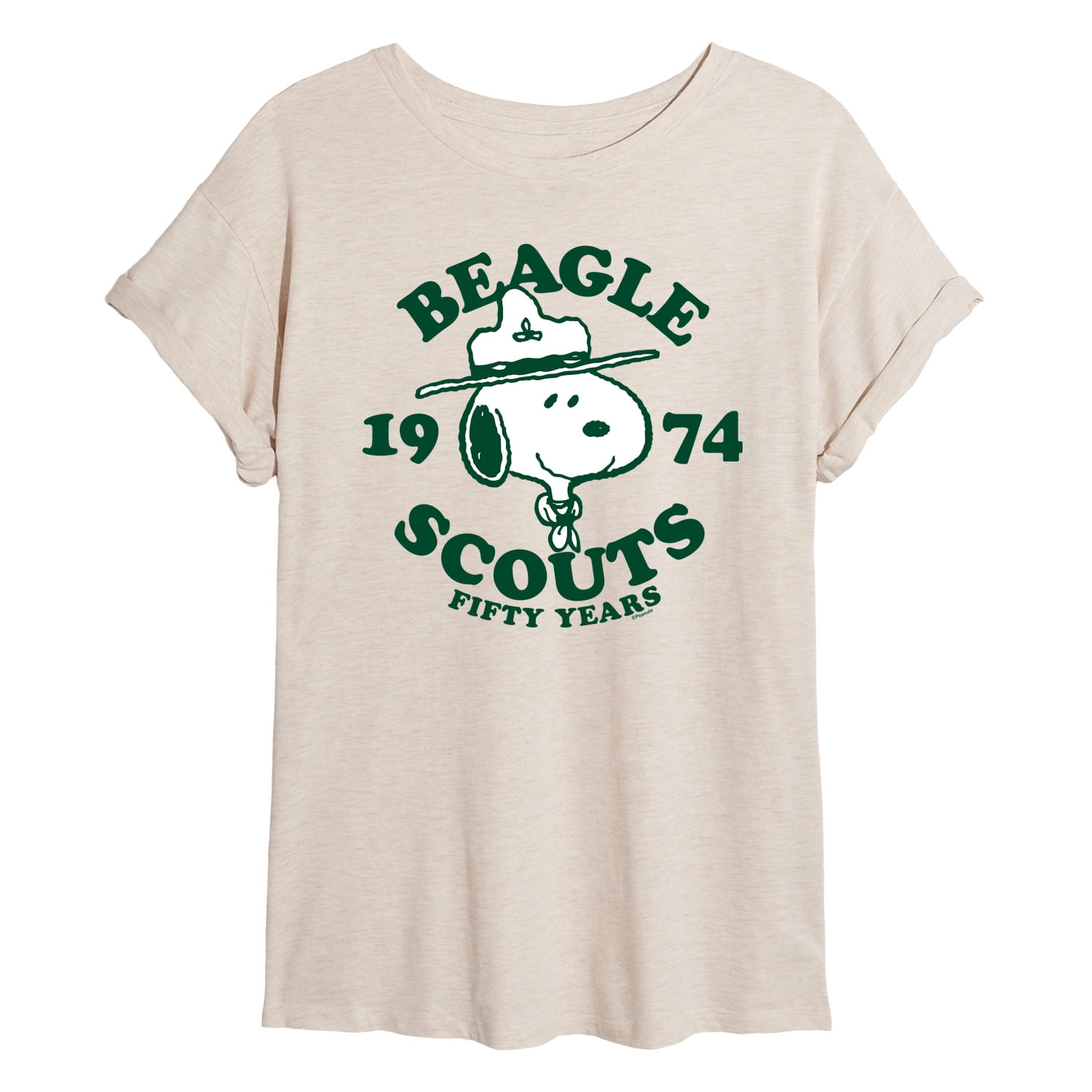 Peanuts - Beagle Scout 50 Years - Juniors Ideal Flowy Muscle T-Shirt ...