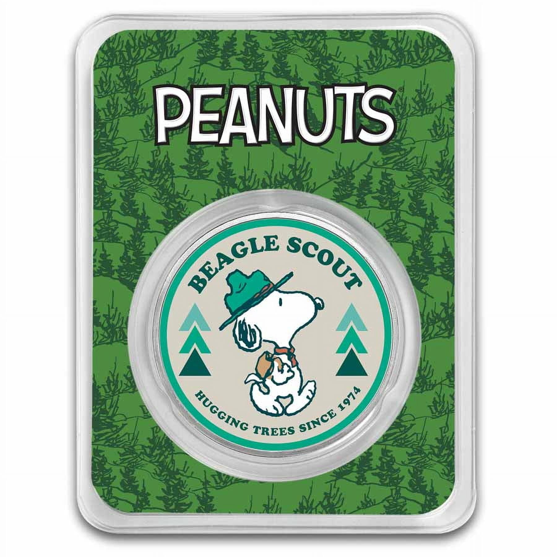 Peanuts Snoopy Silver Collectible, 1 oz Colorized Beagle Scout Patch ...