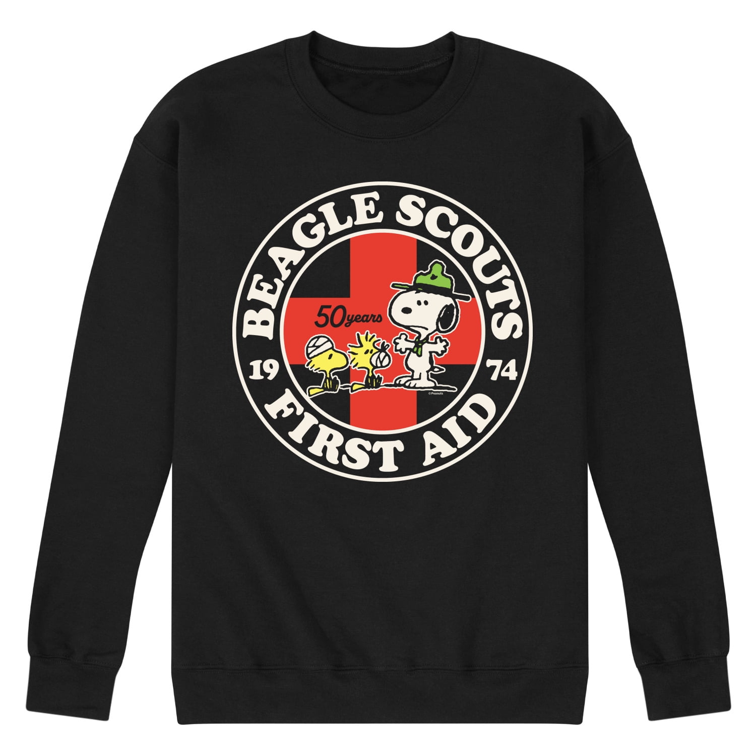 Peanuts - Beagle Scouts First Aid - Men's Crew Neck Fleece Pullover ...