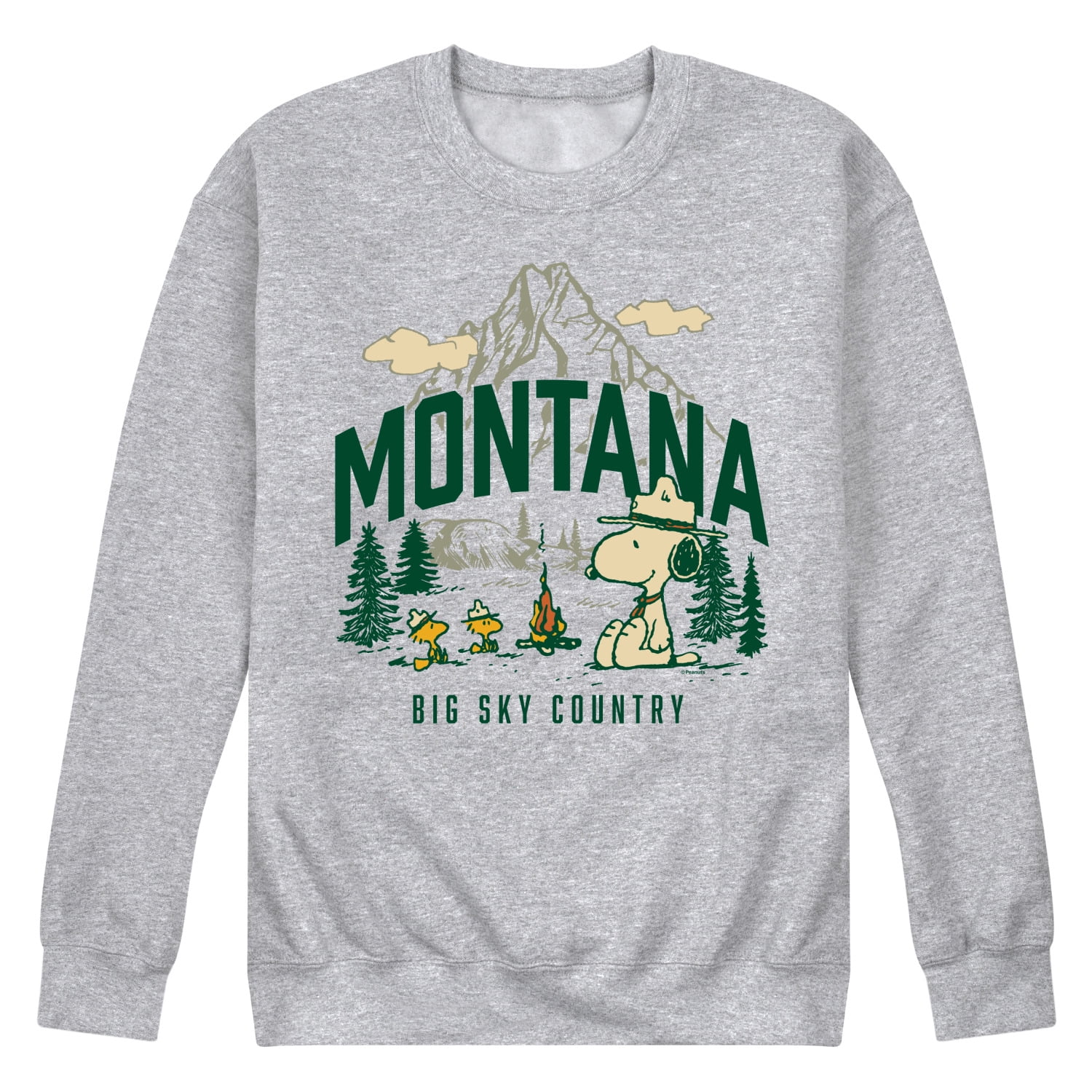 Peanuts - Beagle Scouts Montana - Men's Crew Neck Fleece Pullover ...