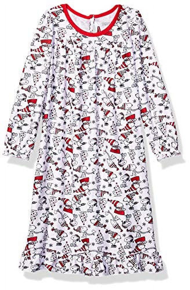 Peanuts Big Snoopy Girls Christmas Holiday Granny Nightgown Pajama, S ...