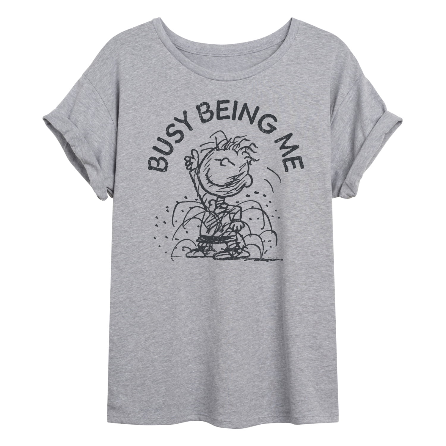 Peanuts - Busy Being Me Pigpen - Juniors Oversized Graphic T-Shirt ...