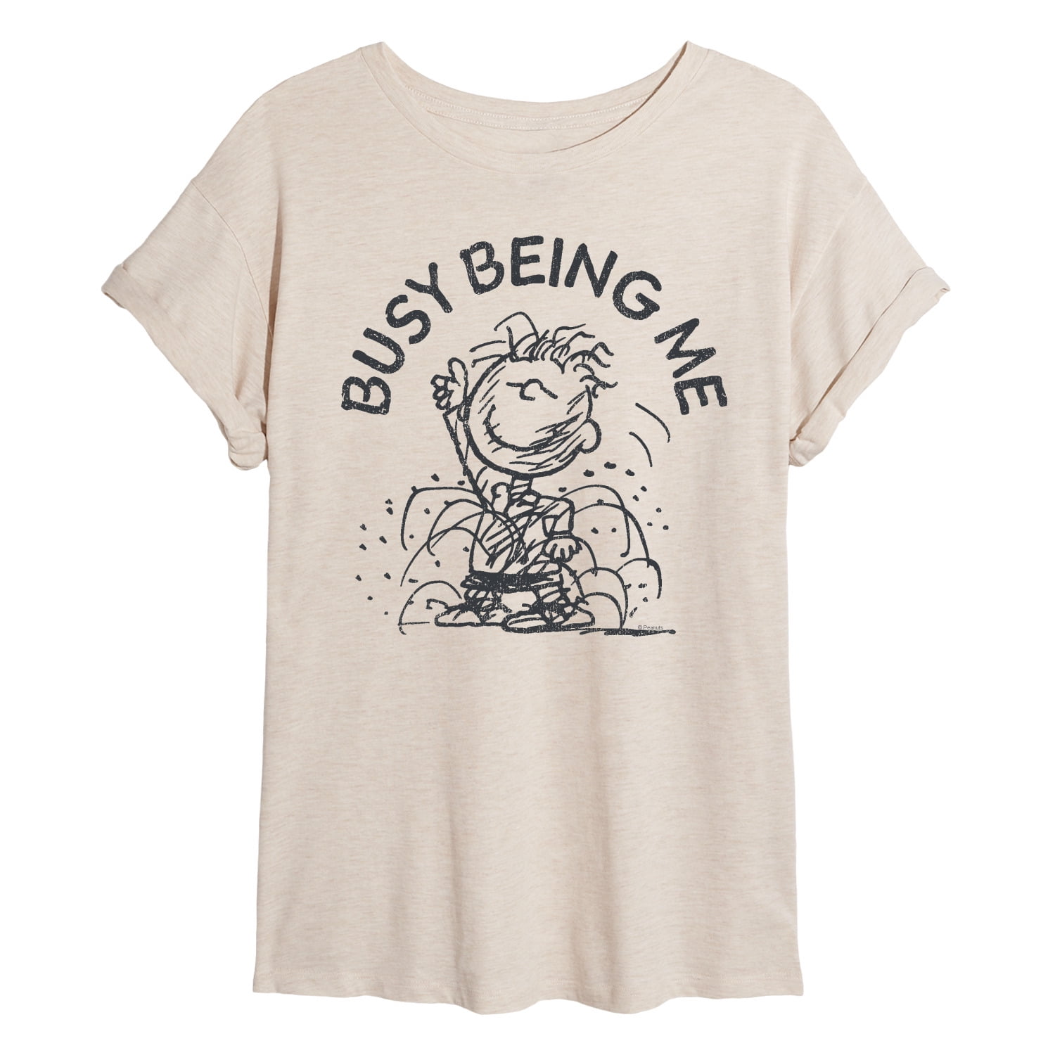 Peanuts - Busy Being Me Pigpen - Juniors Oversized Graphic T-Shirt ...
