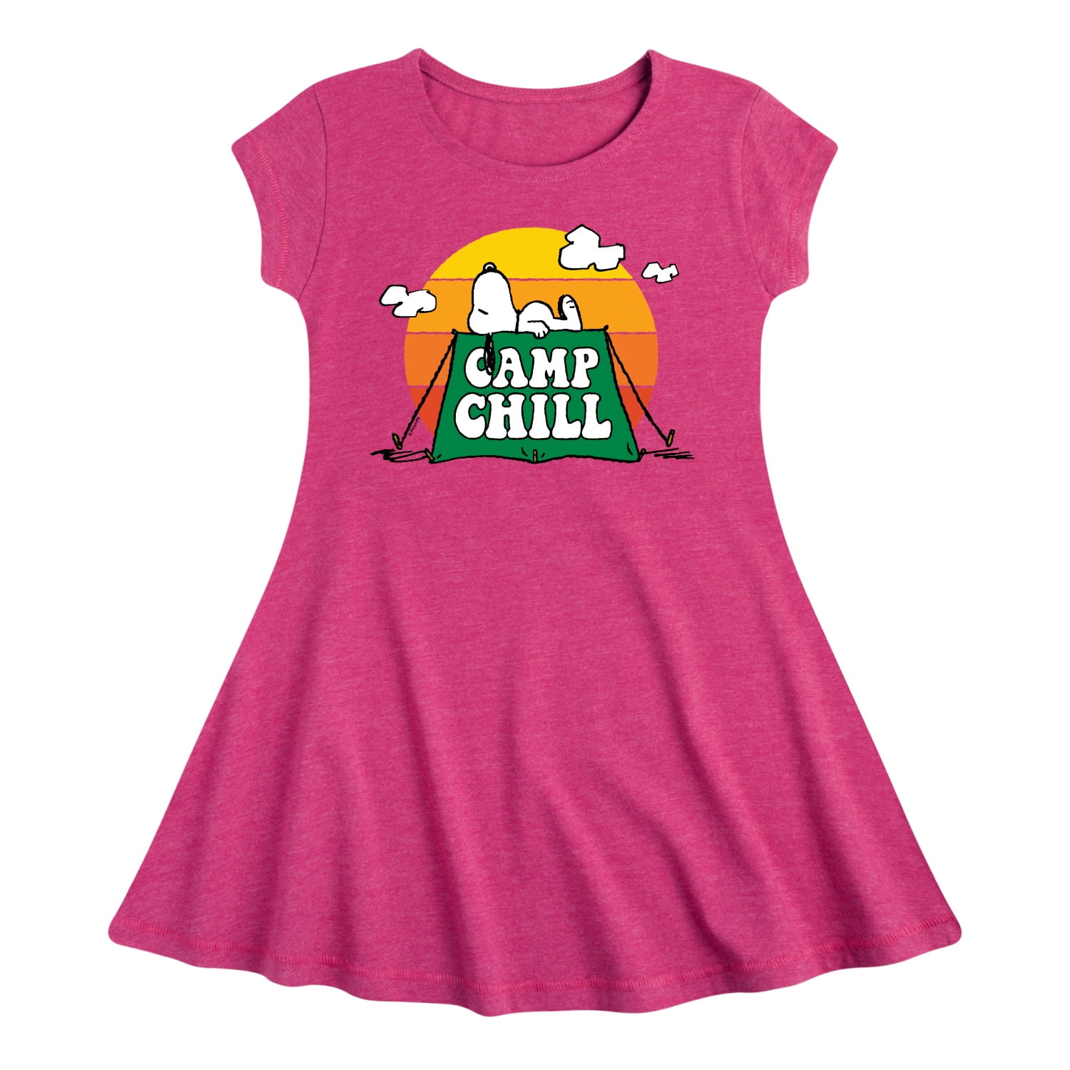 Peanuts - Camp Chill - Toddler And Youth Girls Fit And Flare Dress ...