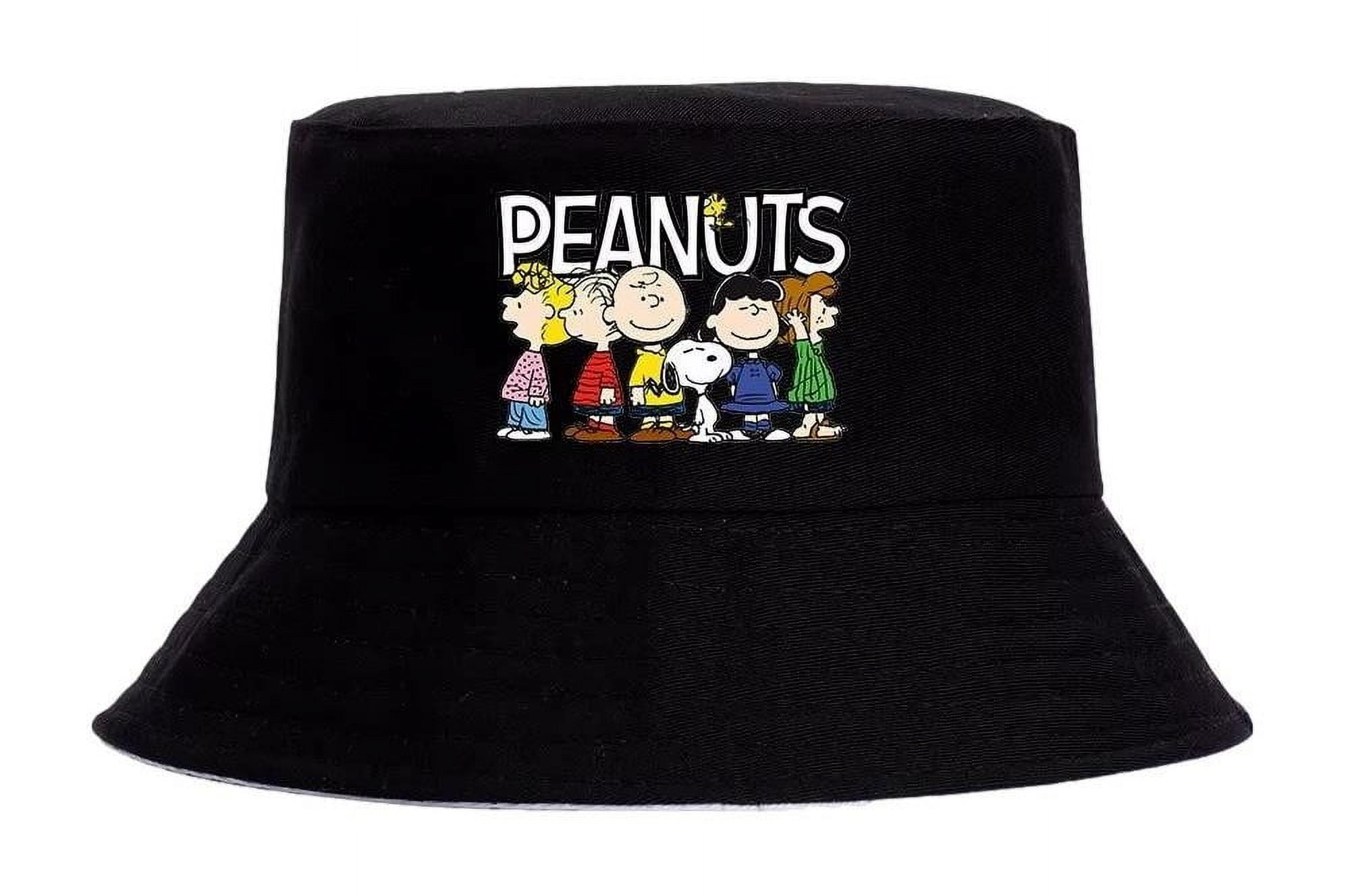 Peanuts Cartoon Characters Black Adult Size Bucket Hat - Walmart.com
