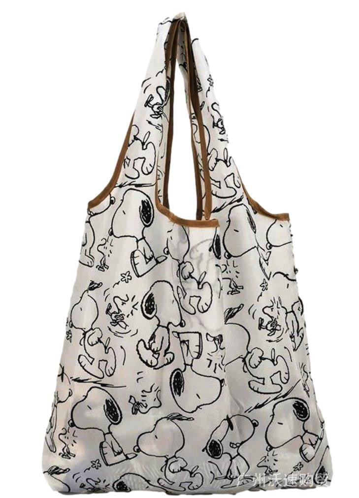 Snoopy Peanuts Cartoon Dog Character Reusable Nylon Tote Bag, 15 Inches ...
