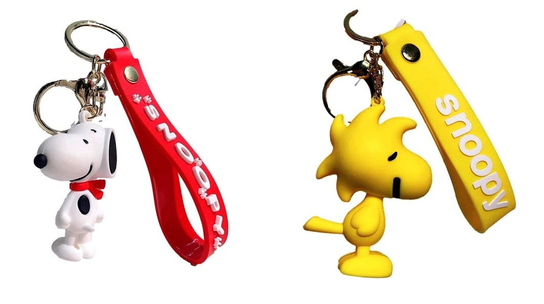 Peanuts Characters Cartoon Dog with Woodstock 3D Rubber Keychain ...