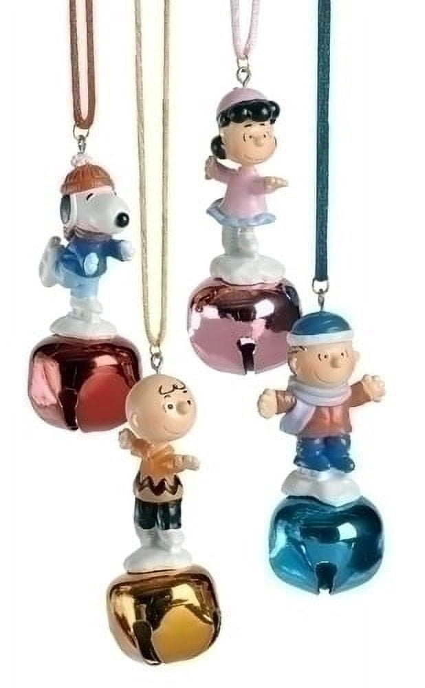 Peanuts Characters Ice Skating Jingle Buddies Bells Christmas Ornaments ...