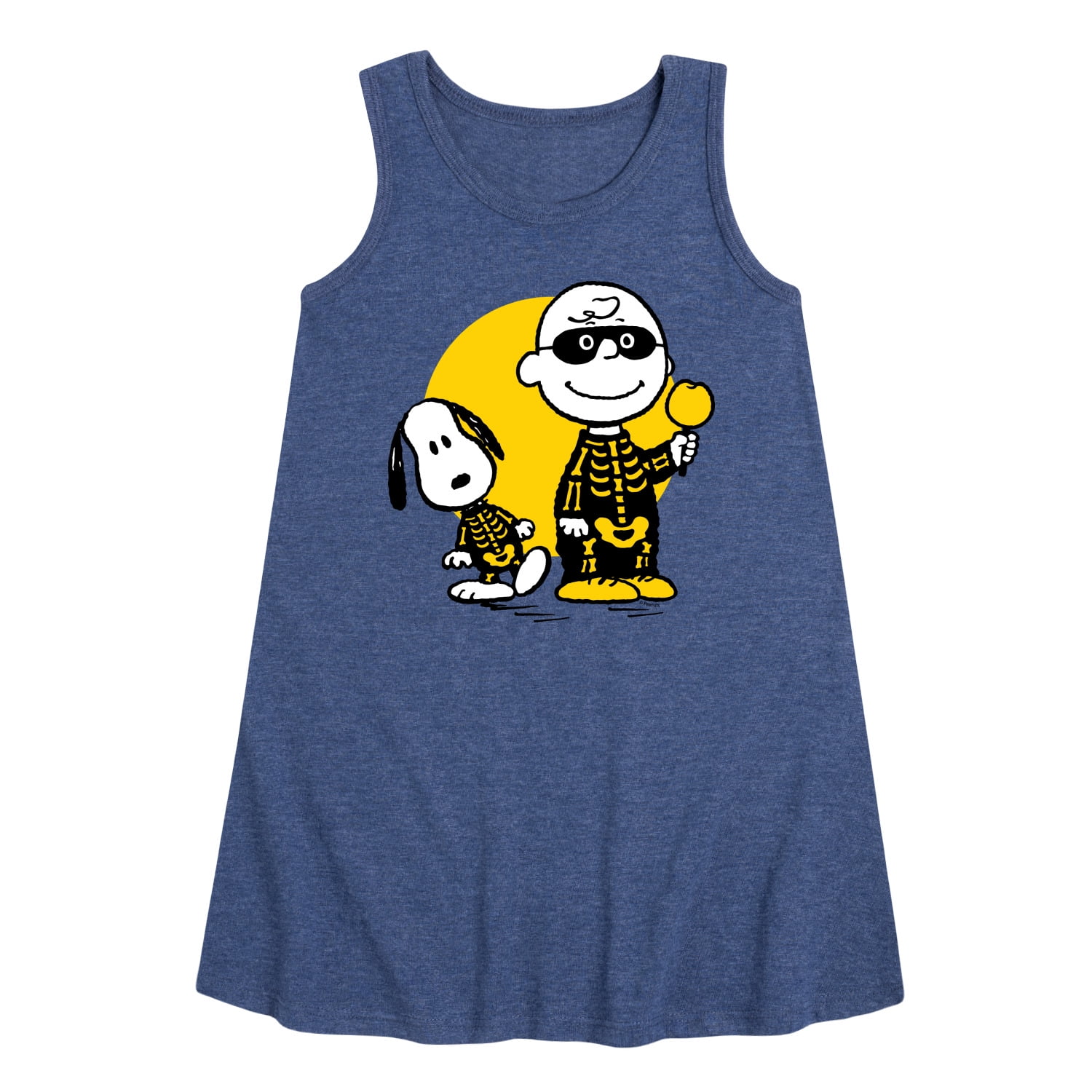Peanuts - Charlie And Snoopy Skeleton - Toddler & Youth Girls A-line ...