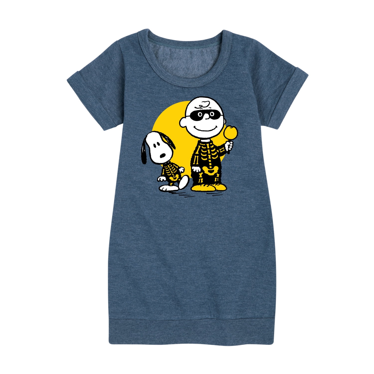 Peanuts - Charlie And Snoopy Skeleton - Toddler & Youth Girls Fleece ...