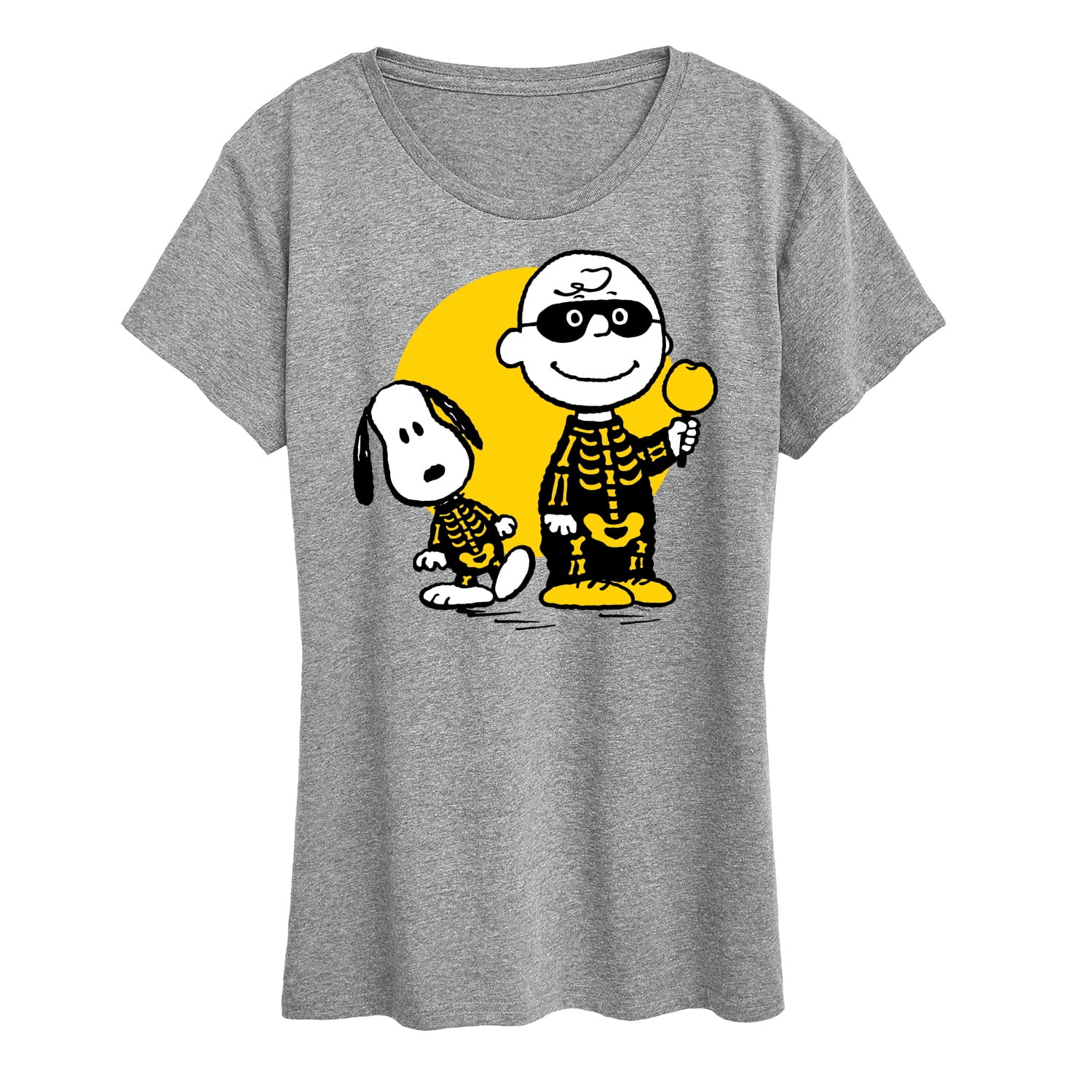 Peanuts - Charlie And Snoopy Skeleton - Women's Short Sleeve Graphic T ...
