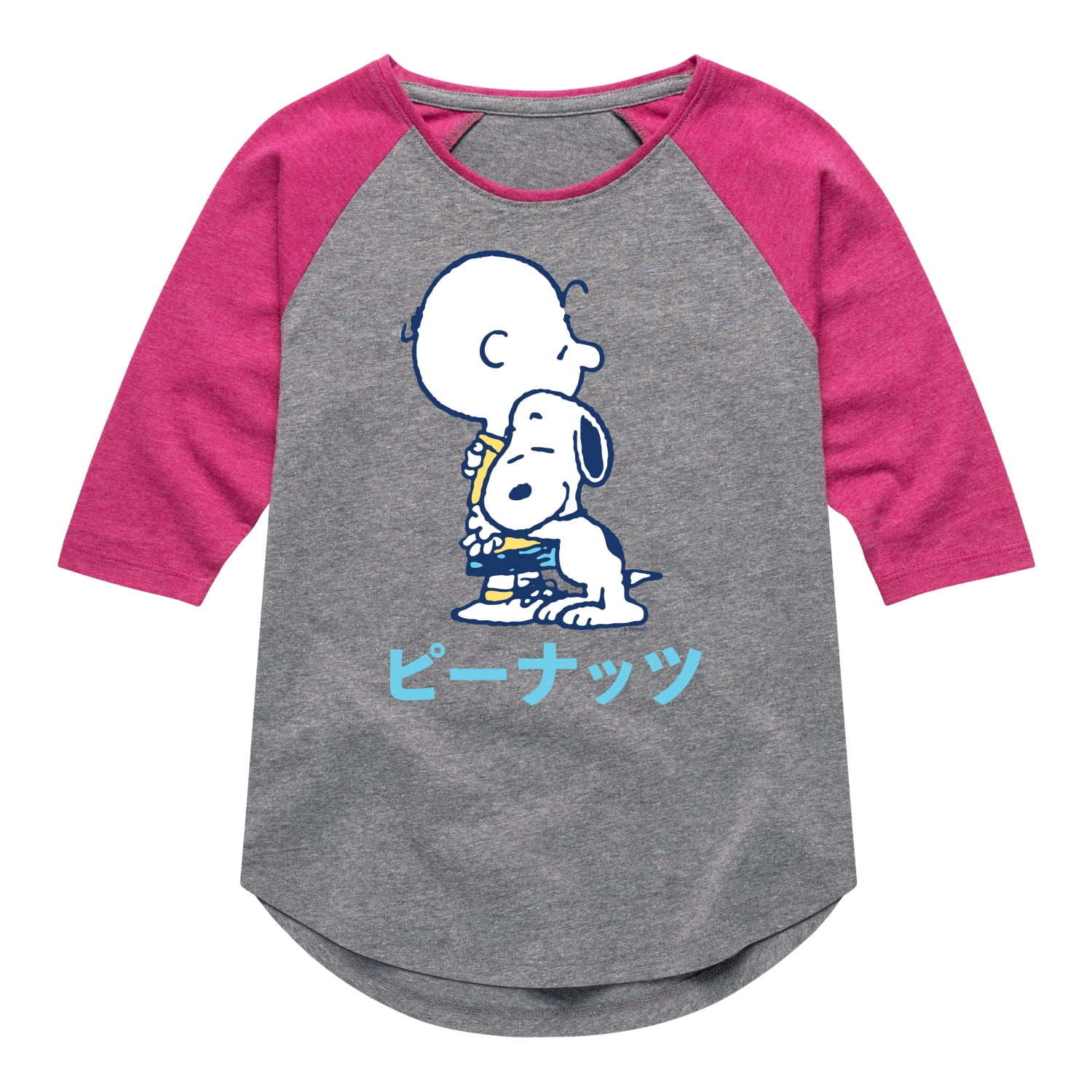 Peanuts - Charlie And Snoopy - Toddler & Youth Girls Raglan Graphic T ...