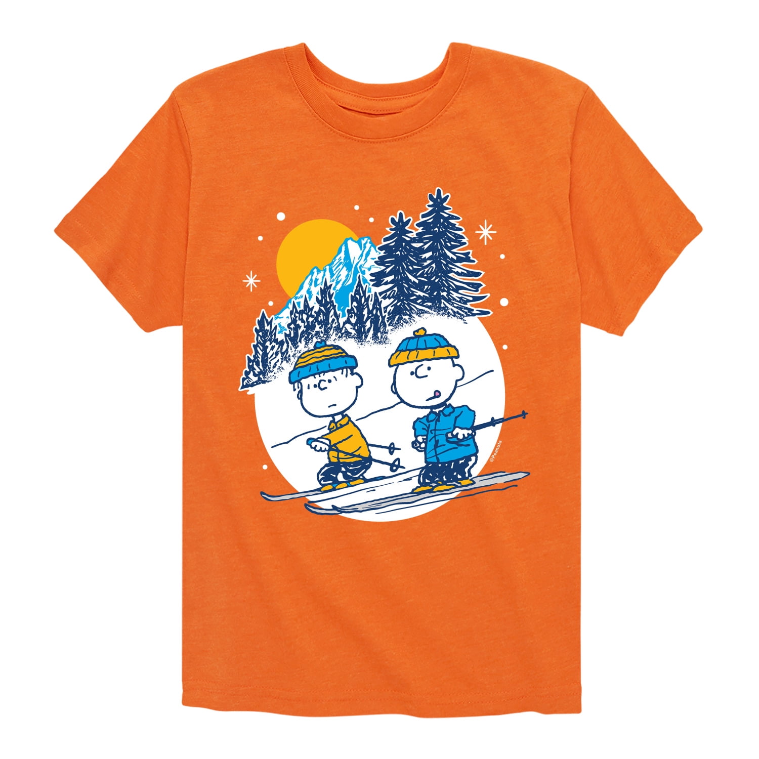 Peanuts - Charlie Brown And Linus Skiing - Toddler And Youth Short ...