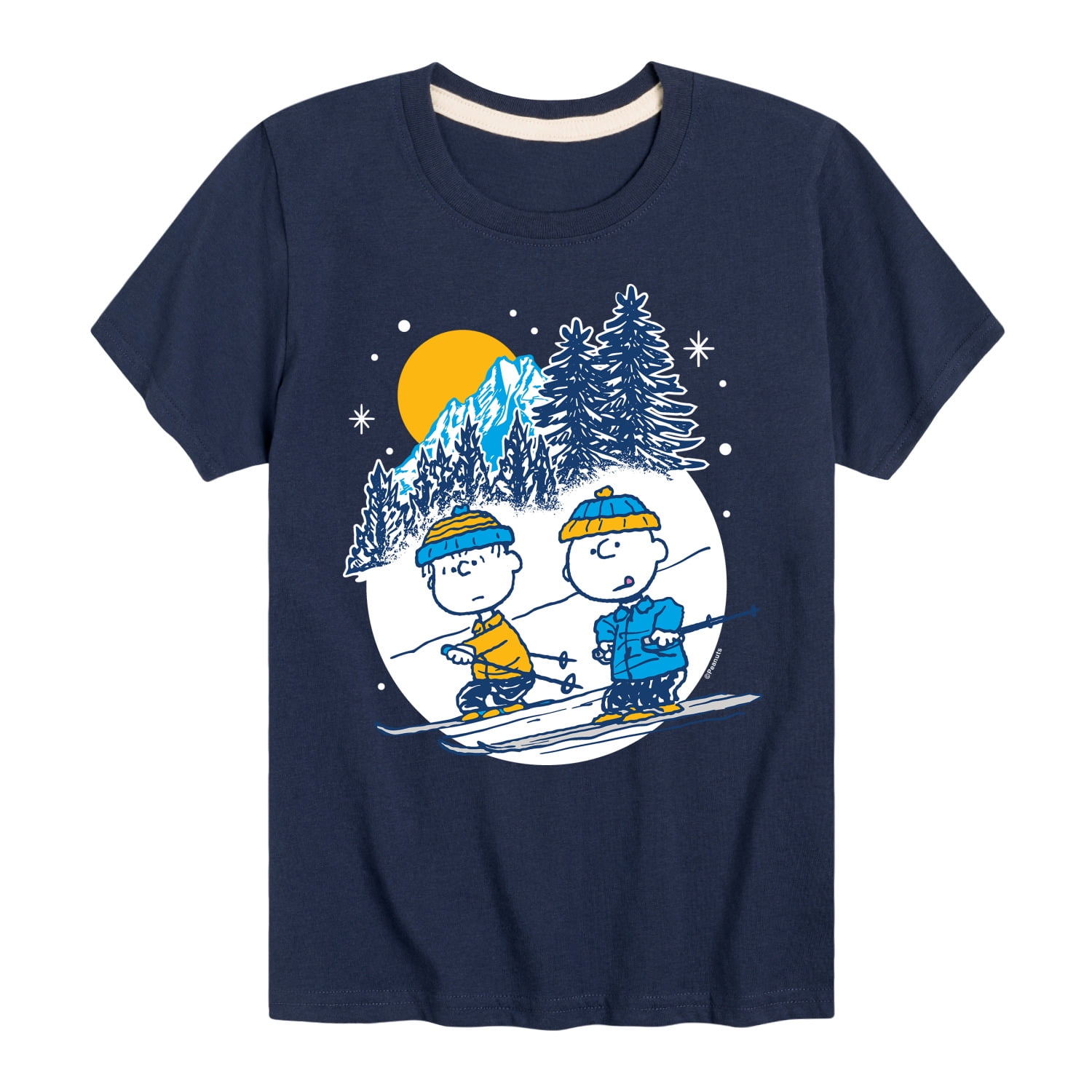 Peanuts - Charlie Brown And Linus Skiing - Toddler And Youth Short ...