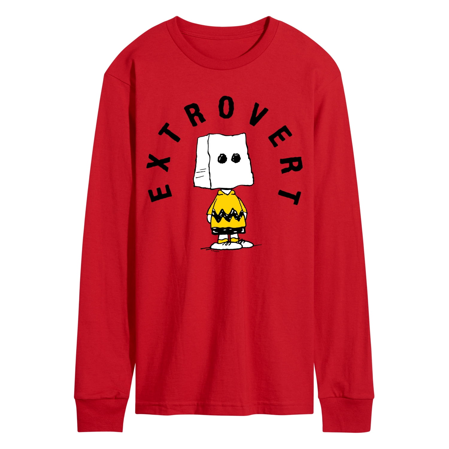 Peanuts - Charlie Brown Extrovert - Men's Long Sleeve Graphic T-Shirt ...