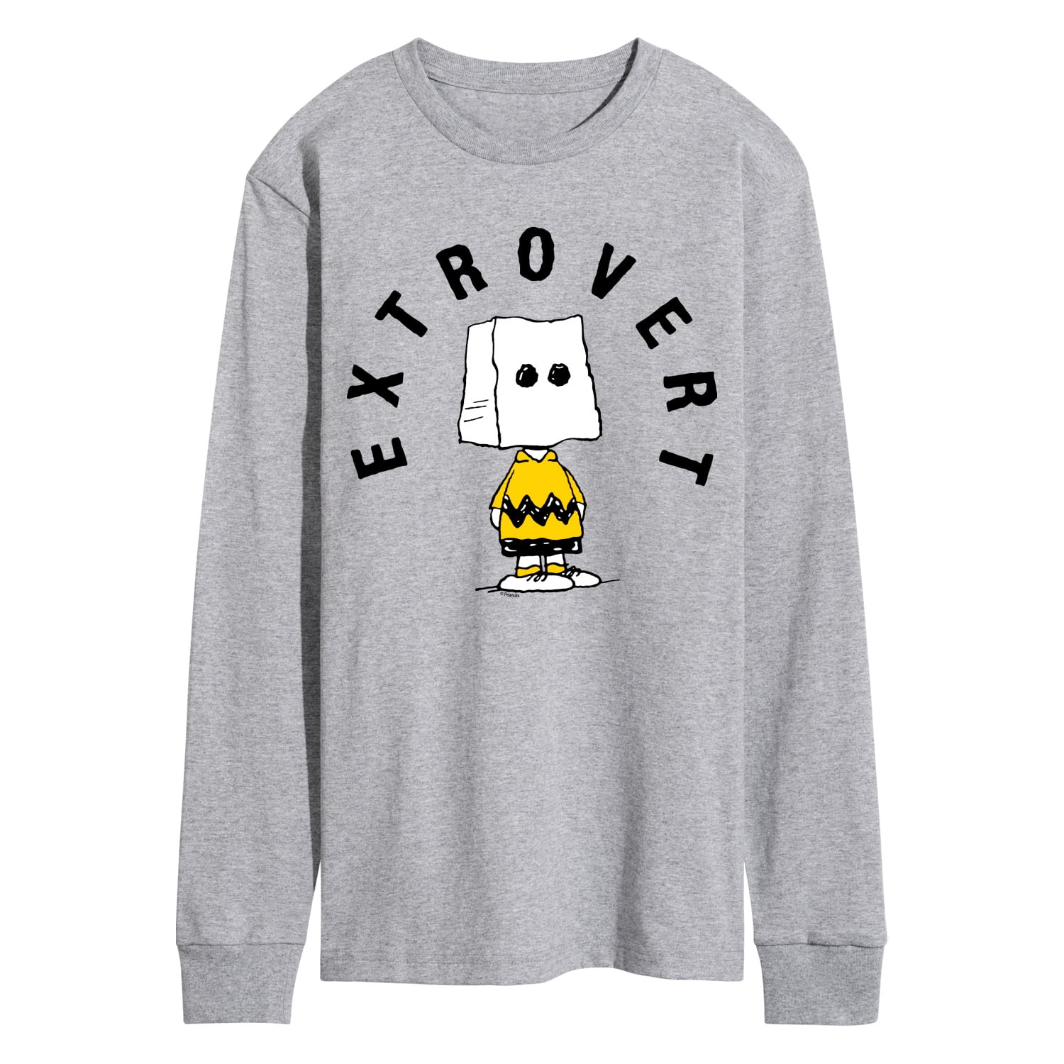Peanuts - Charlie Brown Extrovert - Men's Long Sleeve Graphic T-Shirt ...