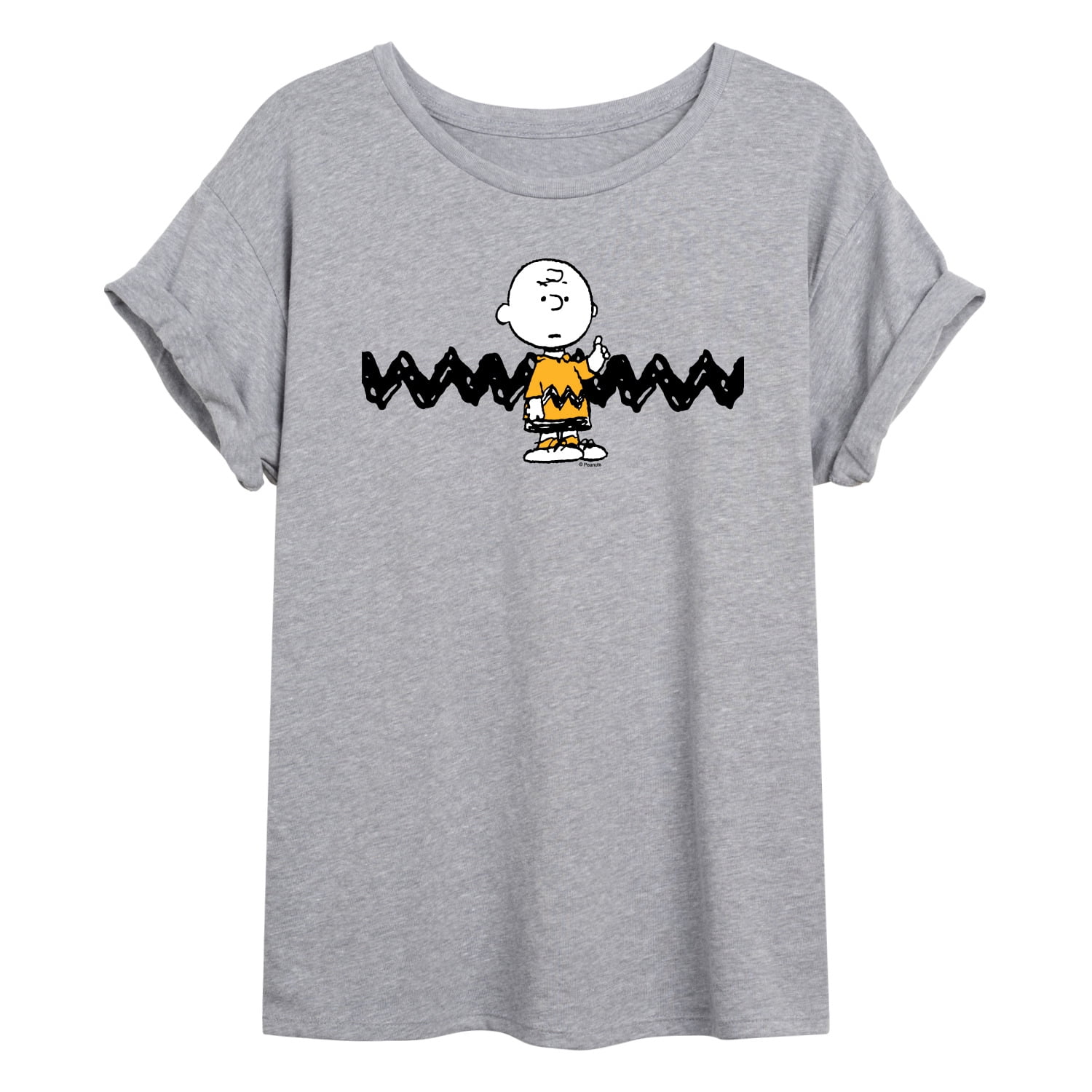 Peanuts - Charlie Brown - Women's Oversized Graphic T-Shirt - Walmart.com
