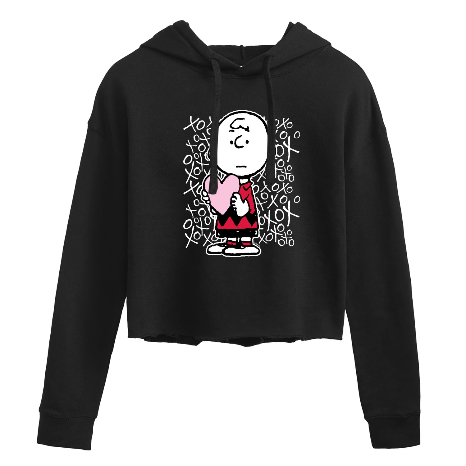 Peanuts - Charlie Brown Xoxo - Juniors Cropped Pullover Hoodie ...