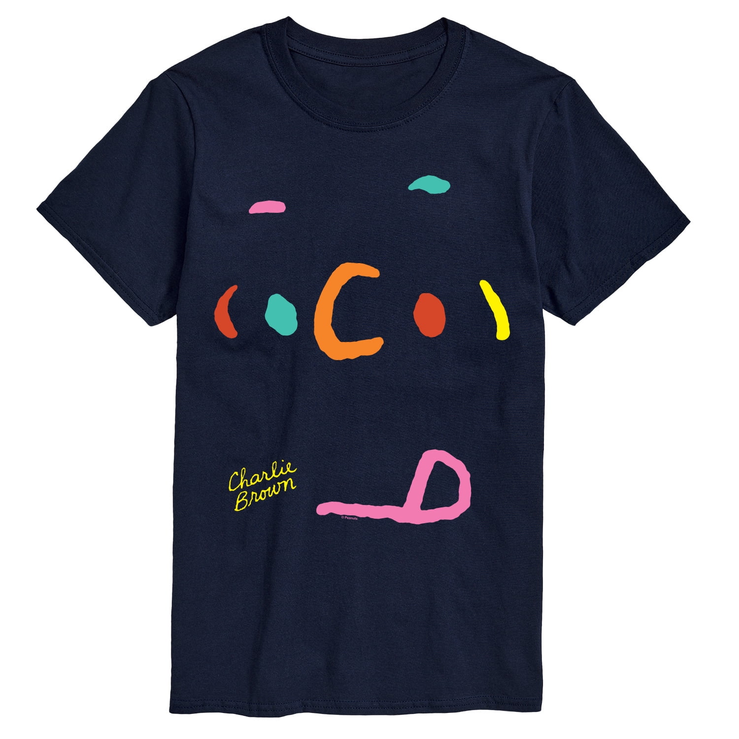Peanuts - Charlie Face Color - Men's Short Sleeve Graphic T-Shirt ...
