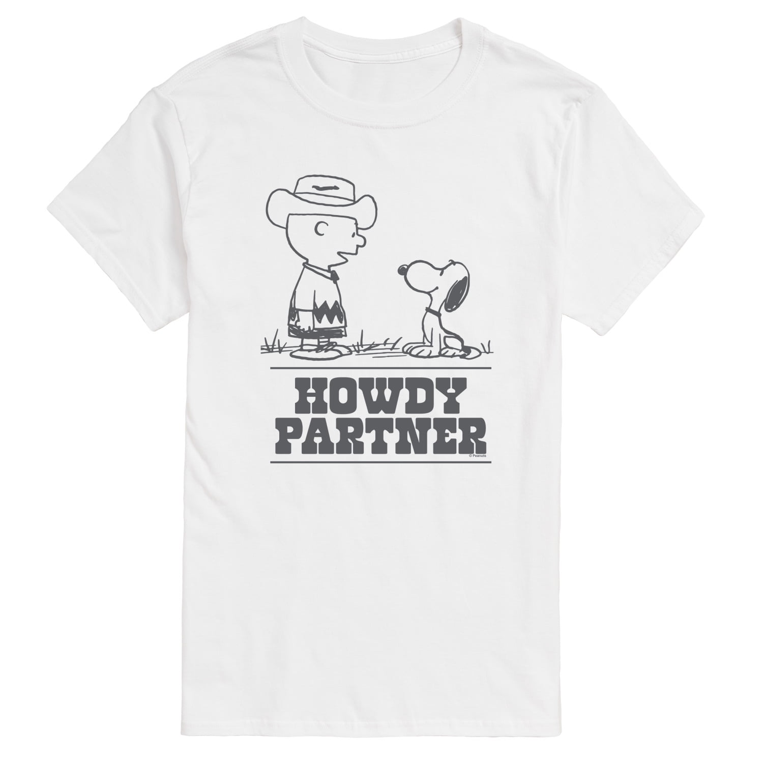 Peanuts - Charlie Snoopy Howdy Partner - Men's Short Sleeve Graphic T ...