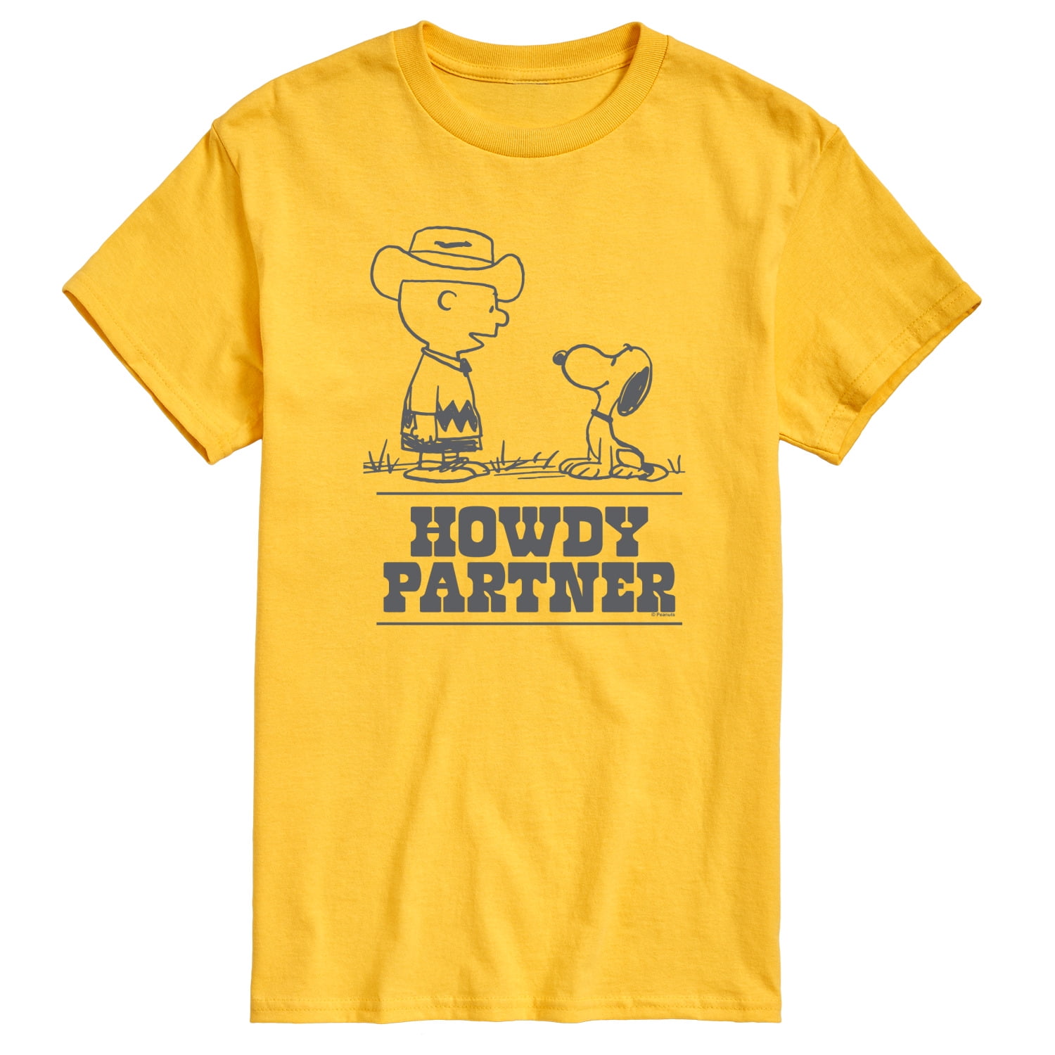 Peanuts - Charlie Snoopy Howdy Partner - Men's Short Sleeve Graphic T ...