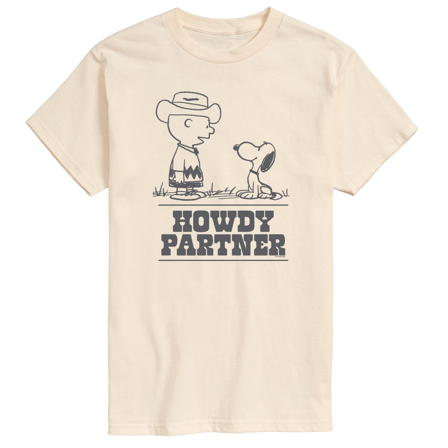 Peanuts - Charlie Snoopy Howdy Partner - Men's Short Sleeve Graphic T ...