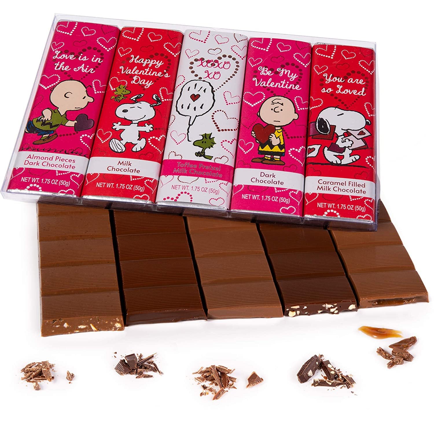 Peanuts Chocolate Valentines Day Variety Gift Pack, Snoopy Gourmet Bar ...