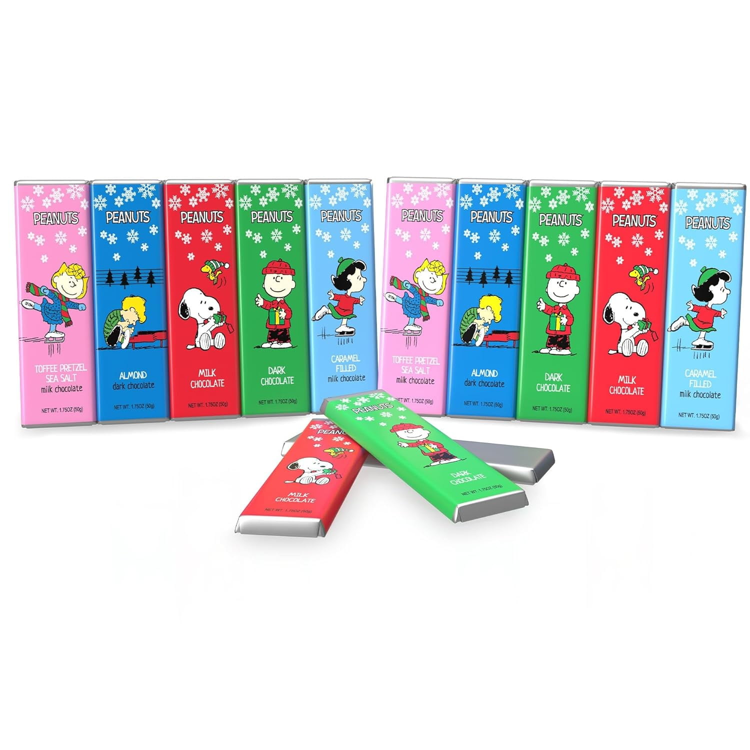 Peanuts Chocolate Winter Variety Gift Pack Snoopy Gourmet Chocolate Bar ...