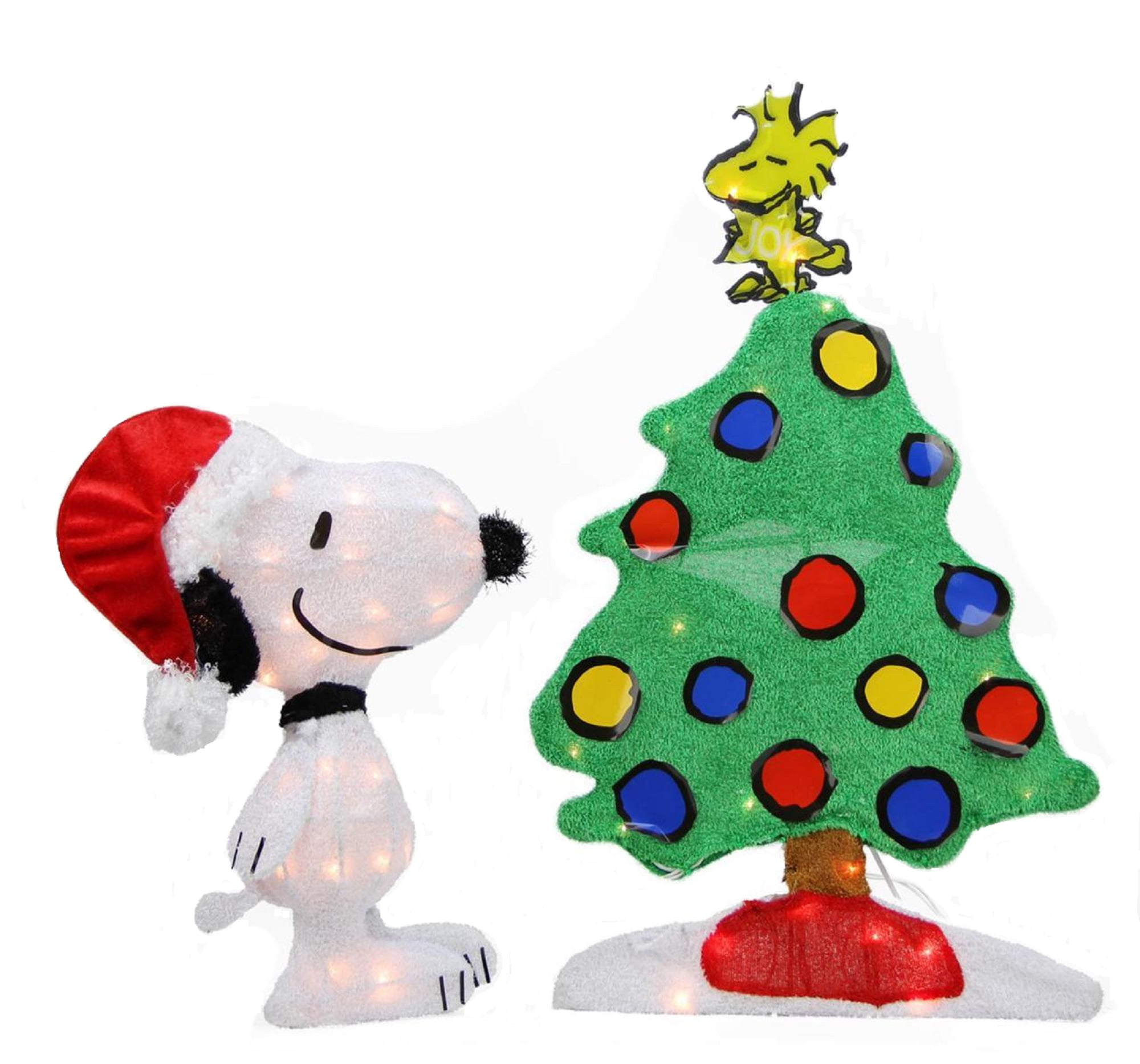 Peanuts Christmas 24" Prelit Snoopy and Christmas Tree Outdoor ...