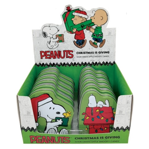Peanuts Christmas Is Giving, Sour Green Apple Candy, 1 Ounce Tin - 12 ...