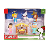 Peanuts Christmas Nativity Figure Set with Snoopy, Manger Scene ...