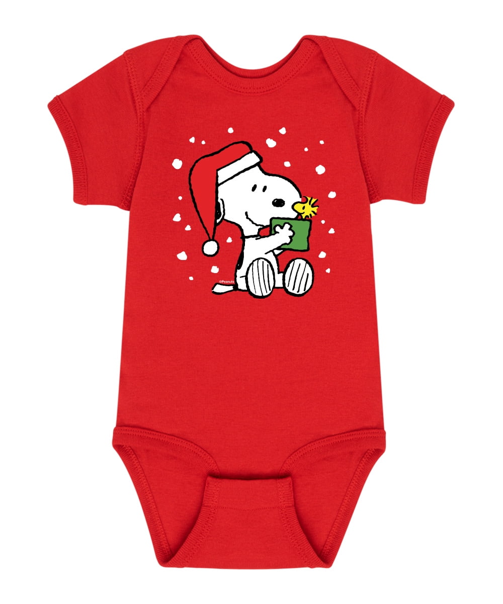 Peanuts - Christmas - Woodstock Is Snoopy's Present - Infant Baby One ...