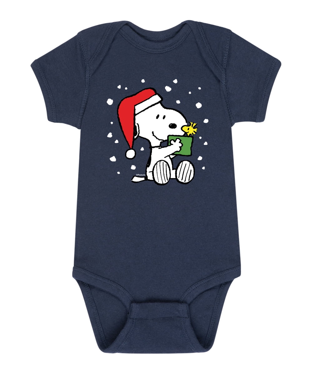 Peanuts - Christmas - Woodstock Is Snoopy's Present - Infant Baby One ...
