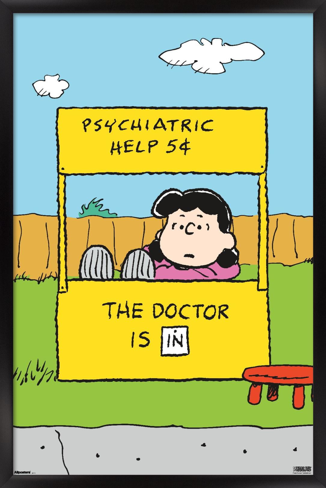Peanuts: Classic - Lucy's Psychiatric Help Wall Poster, 14.725" x 22. ...