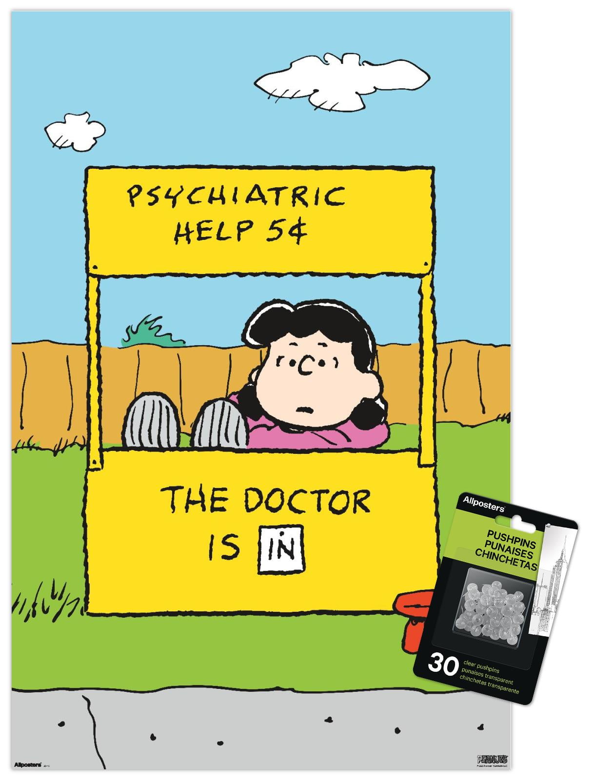 Peanuts: Classic - Lucy's Psychiatric Help Wall Poster with Push Pins ...