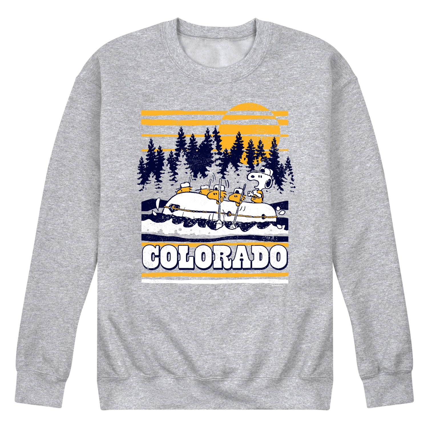 Peanuts - Colorado Rafting - Men's Crew Neck Fleece Pullover - Walmart.com