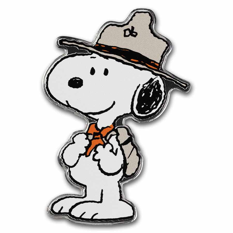 Peanuts® Colorized Snoopy Beagle Scout Leader Shaped 1 oz Silver ...