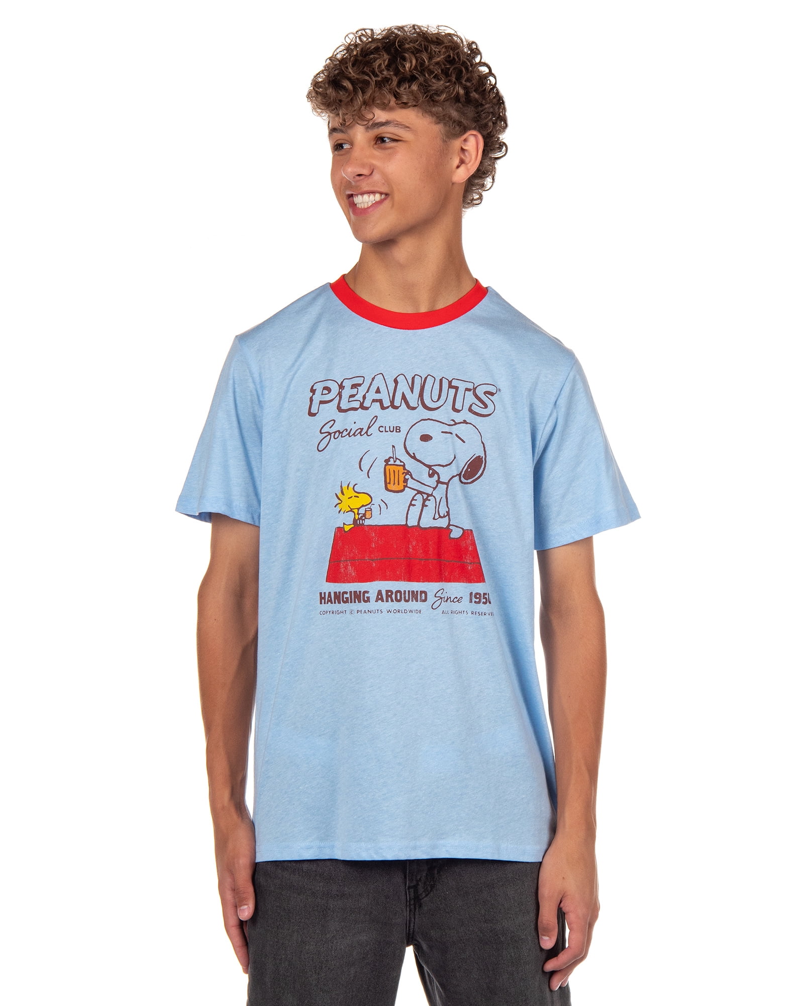 Peanuts Comics T-Shirt Snoopy and Woodstock Social Club Since 1955 ...