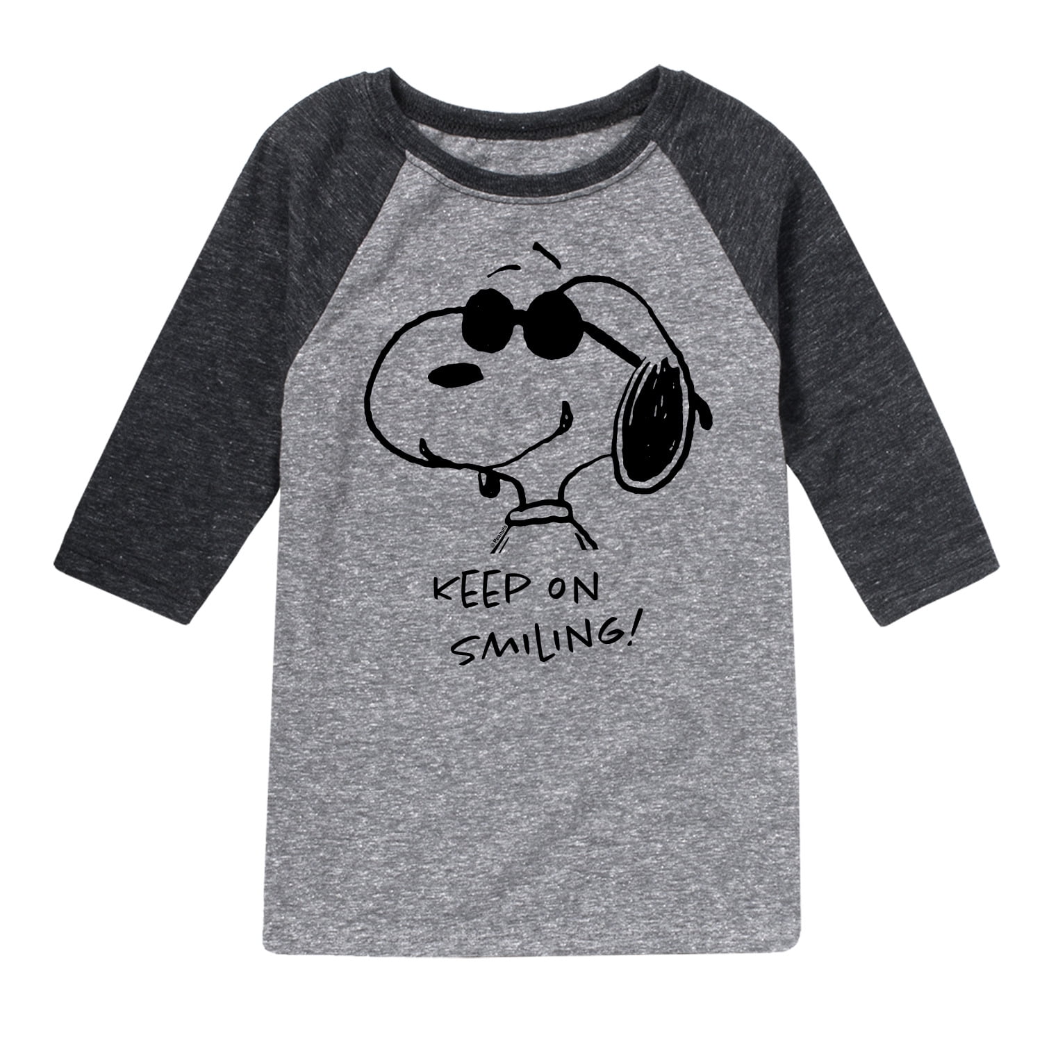 Peanuts - Cool Joe Keep On Smiling - Youth Raglan Tee - Walmart.com