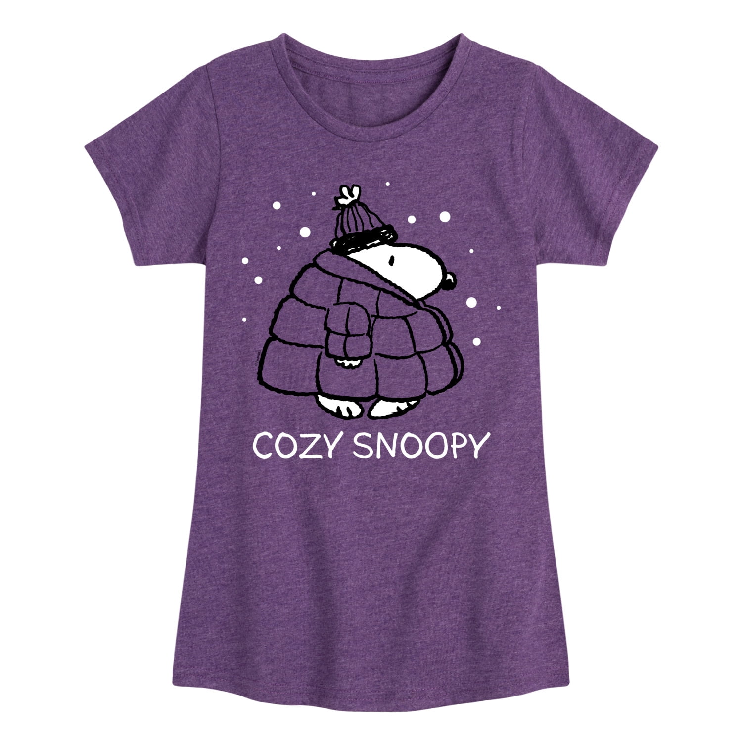 Peanuts - Cozy Snoopy - Toddler & Youth Girls Short Sleeve Graphic T ...