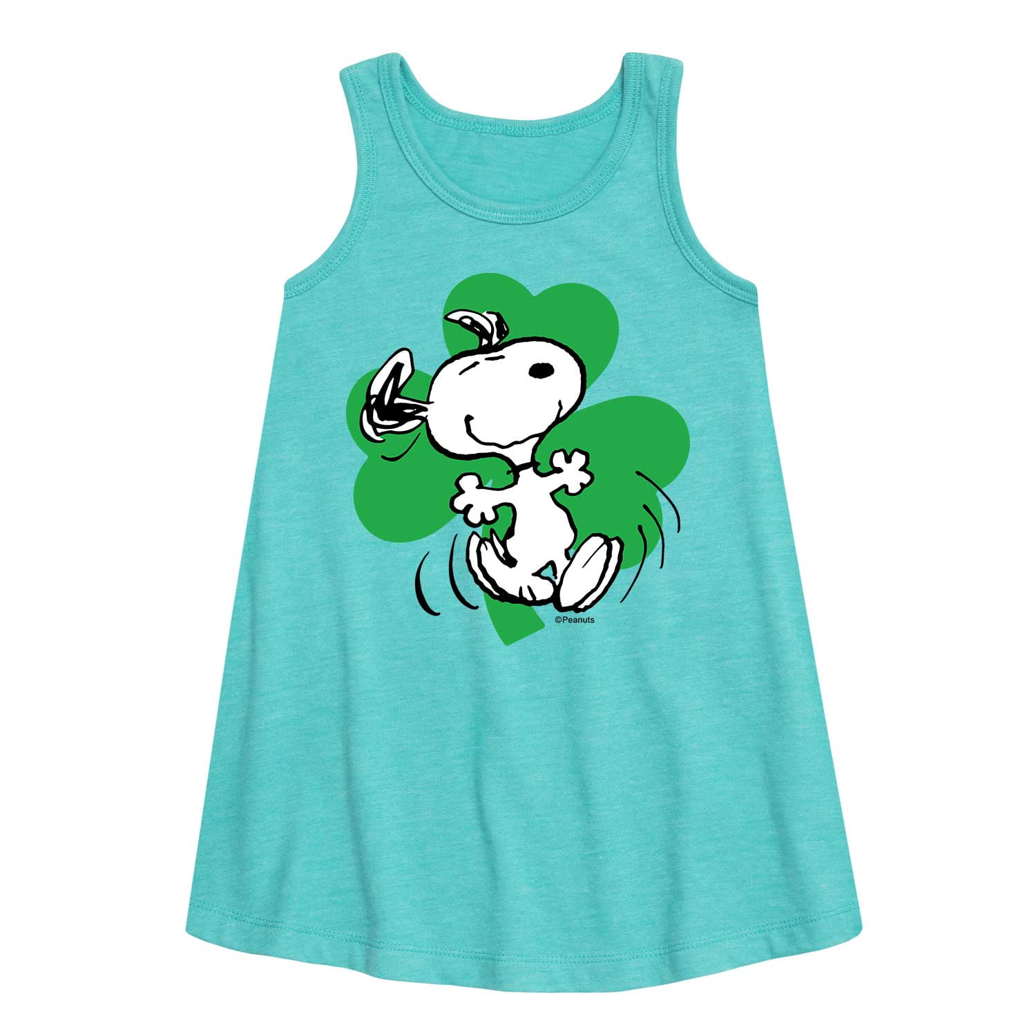 Peanuts - Dancing Snoopy Shamrock - Toddler and Youth Girls Aline Dress ...