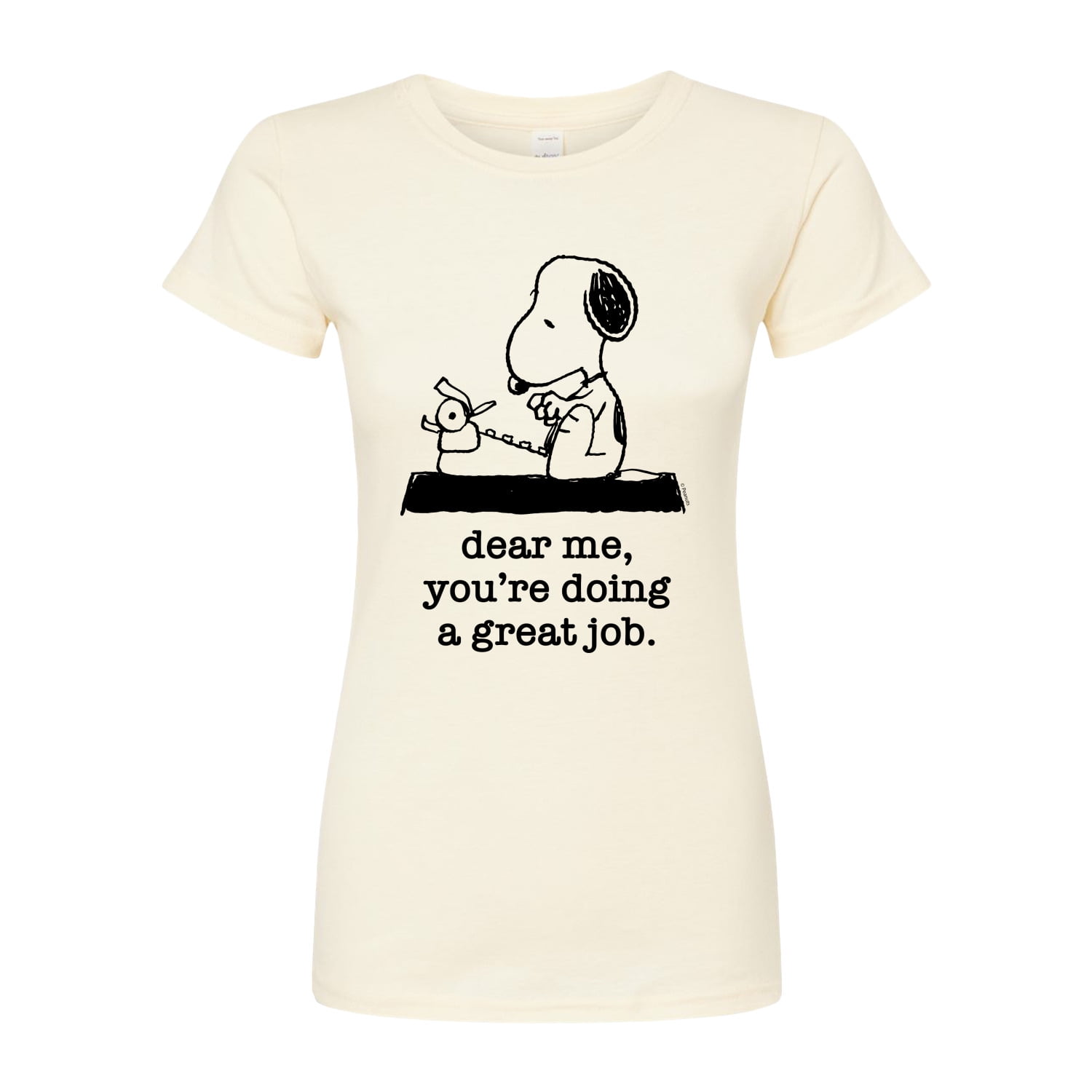 Peanuts - Dear Me Doing Great Job - Juniors Fitted Graphic T-Shirt ...