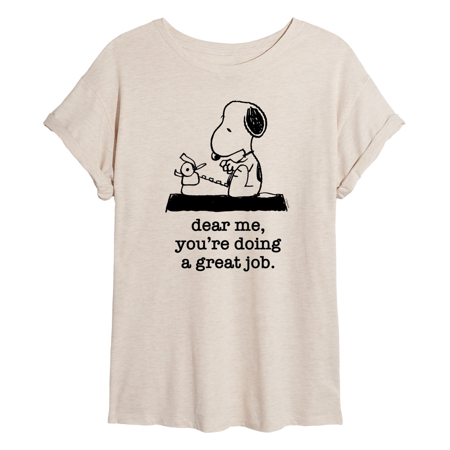 Peanuts - Dear Me Doing Great Job - Women's Oversized T-Shirt - Walmart.com