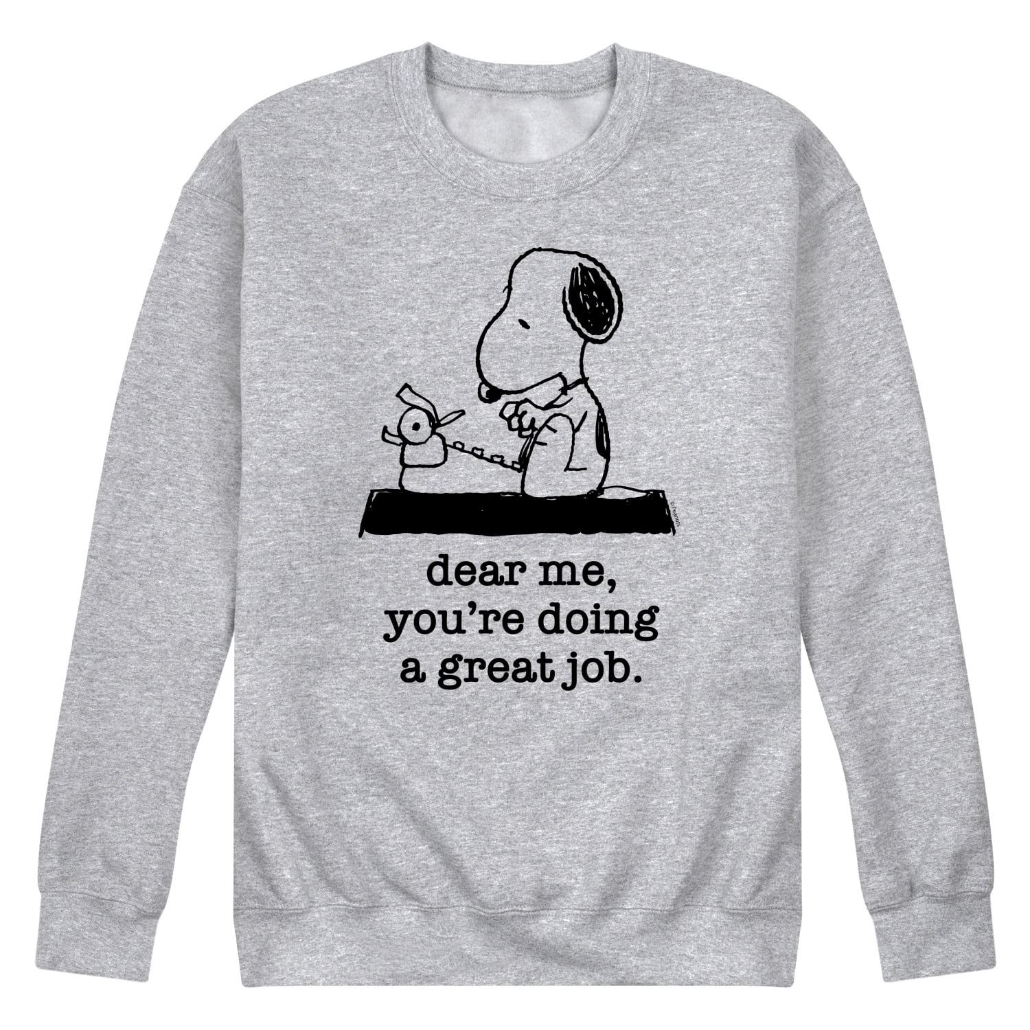 Peanuts - Dear Me Doing Great Job - Men's Crew Neck Fleece Pullover ...