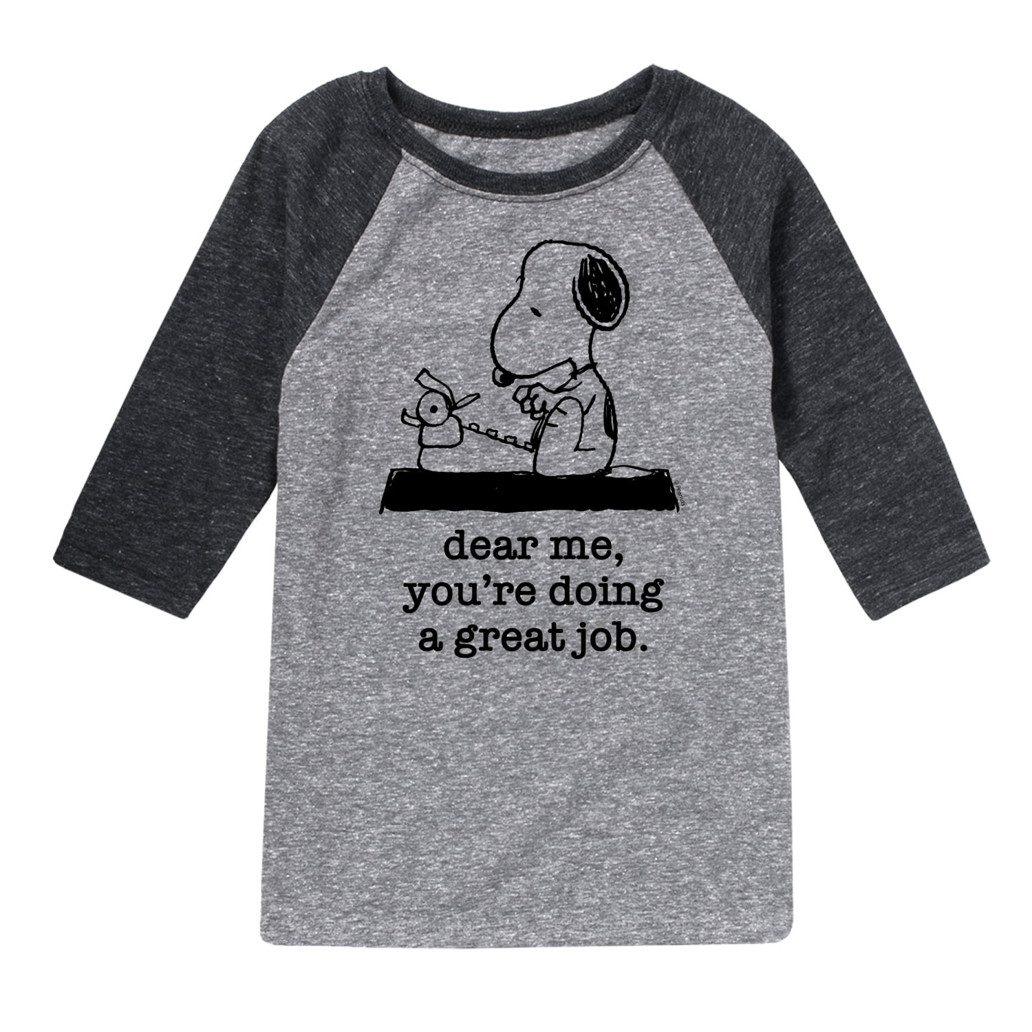 Peanuts - Dear Me Doing Great Job - Toddler & Youth Raglan Graphic T ...