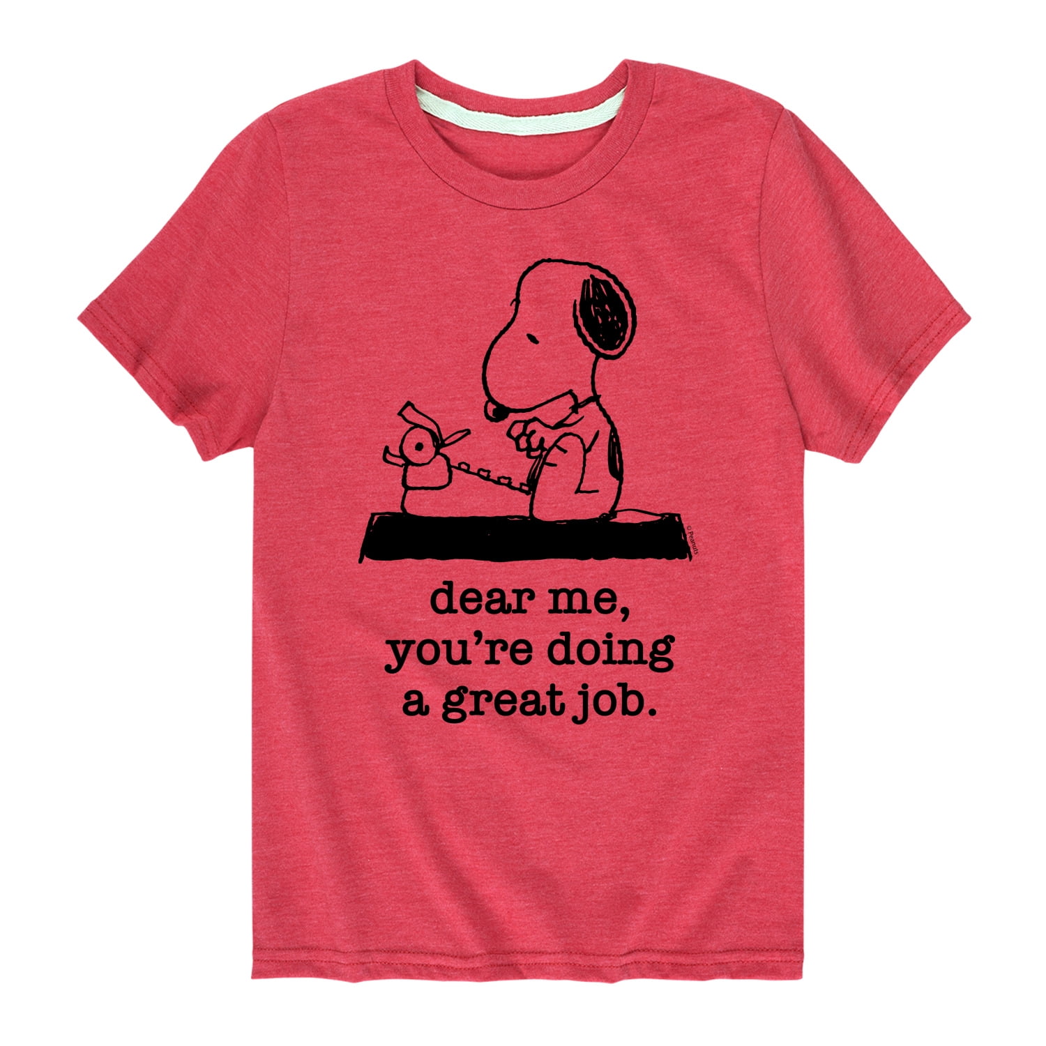 Peanuts - Dear Me Doing Great Job - Toddler & Youth Short Sleeve ...