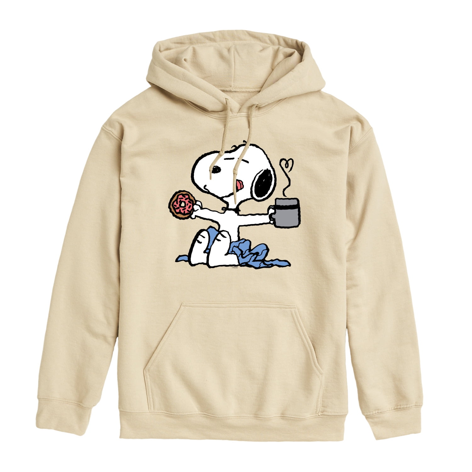 Peanuts - Donut Coffee Snoopy -Men's Pullover Hoodie - Walmart.com